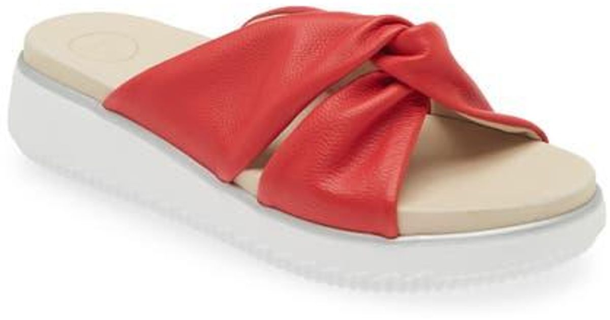 Paul Green Paul Tiki Platform Slide Sandal in Red | Lyst