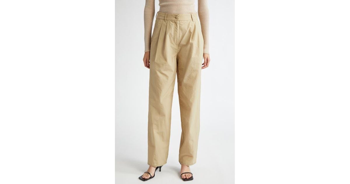 Saks Potts Lele Baggy Straight Leg Pants in Natural | Lyst