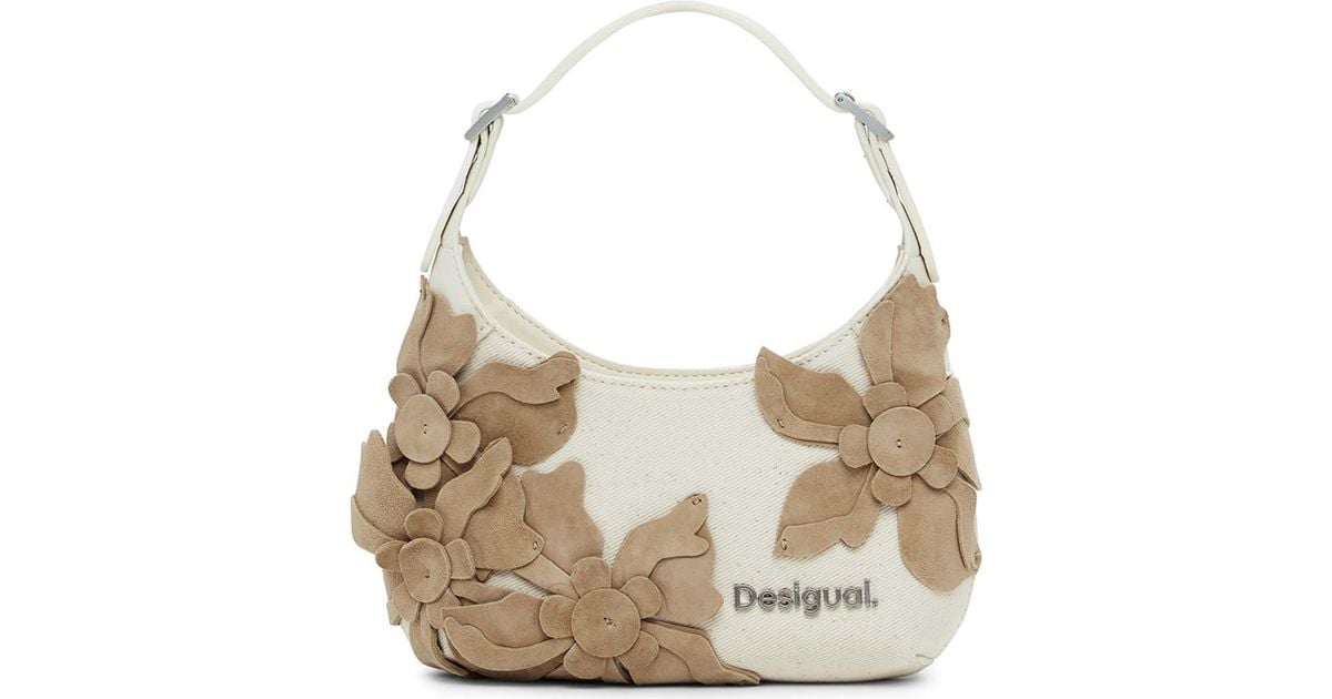 Desigual Medium Flower Appliqué Shoulder Bag in Metallic | Lyst
