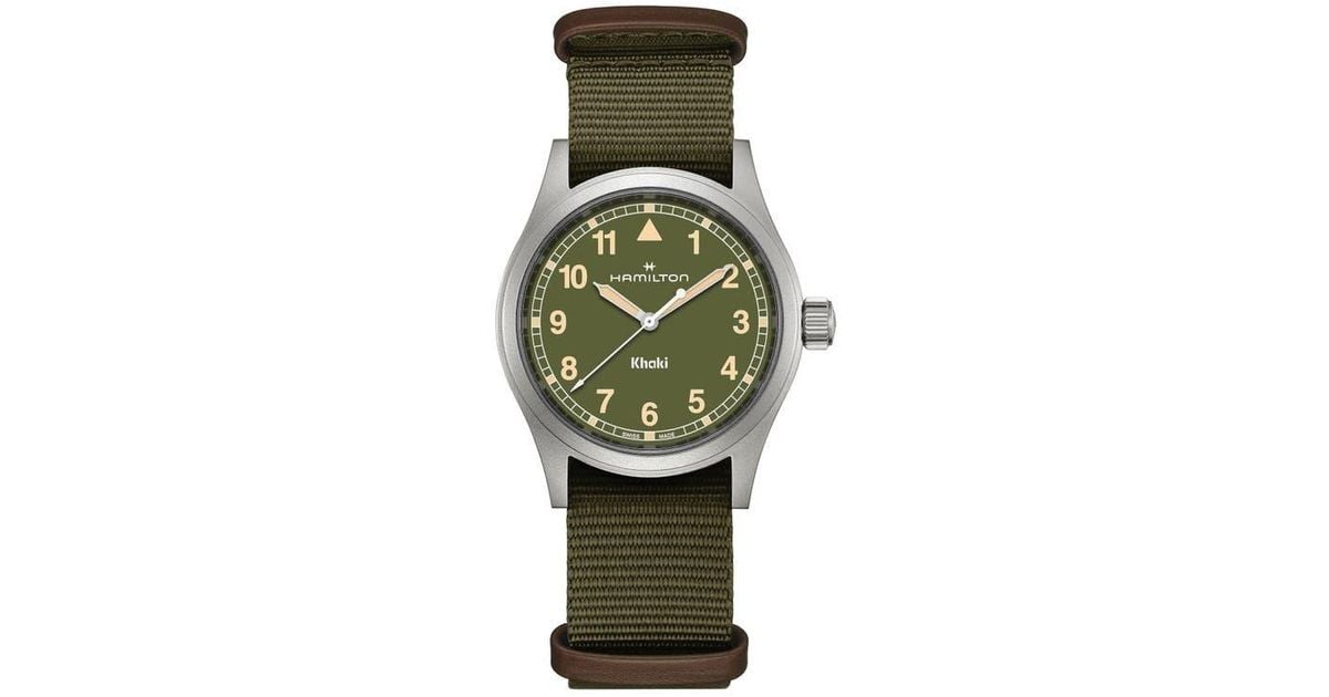 Hamilton Khaki Field Nato Strap Watch, 38Mm in Green for Men | Lyst