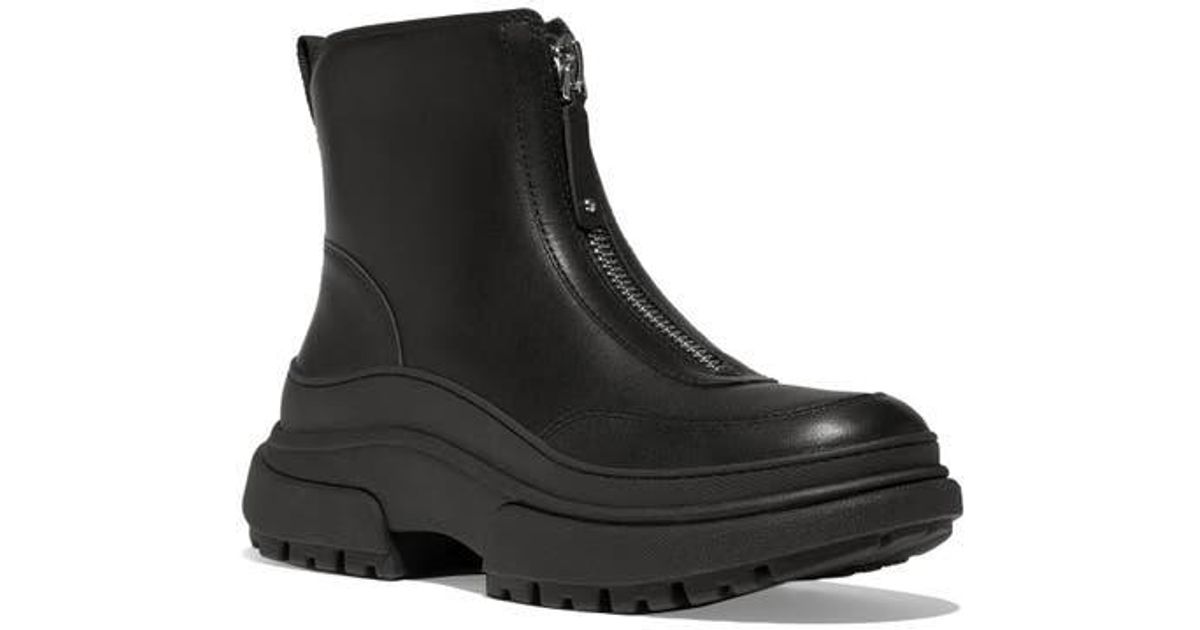 Fitflop Wylder Front Zip Bootie in Black | Lyst