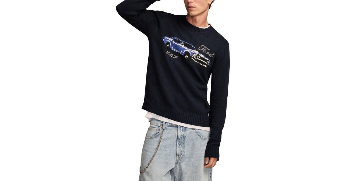 Lucky Brand Mustang Cotton Blend Sweater in Black for Men | Lyst