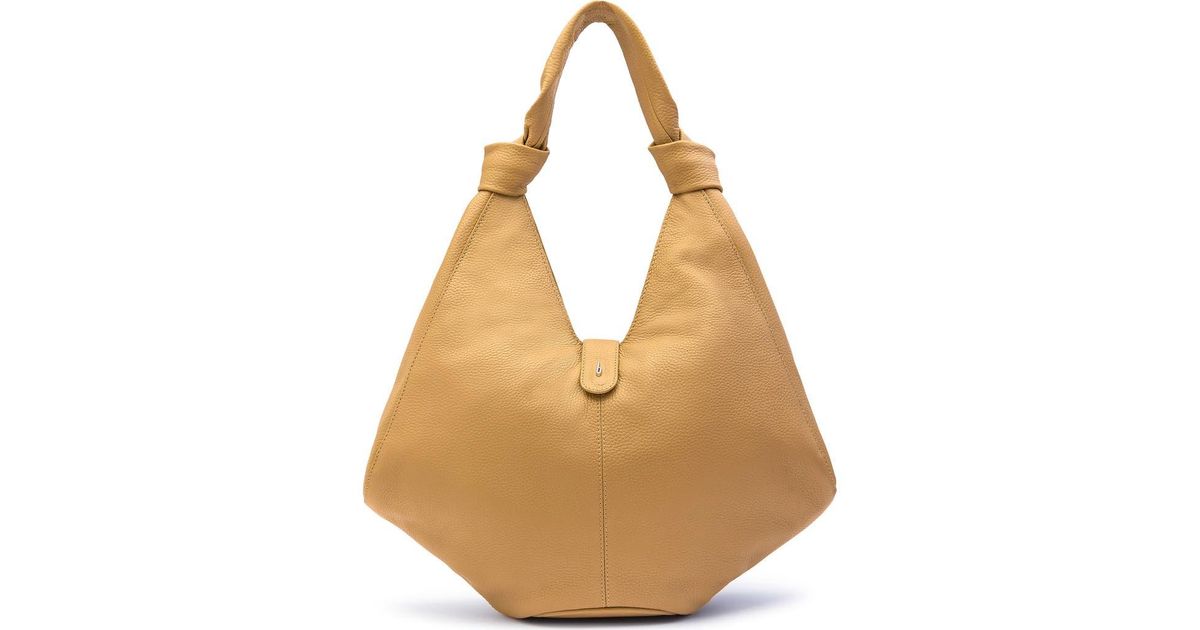BEHNO Large Nelli Pebble Leather Hobo Bag in Natural | Lyst