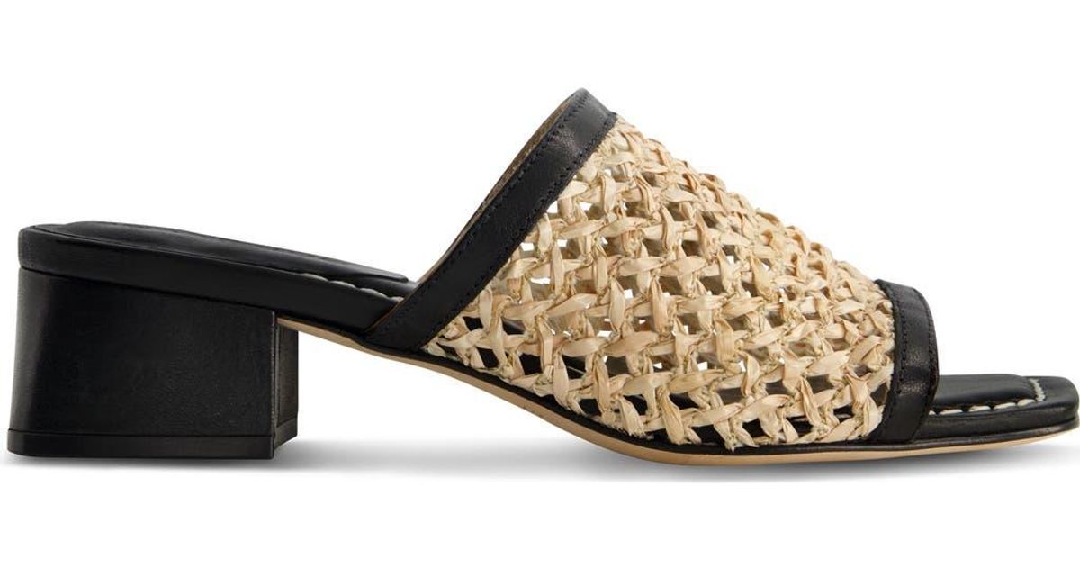 Bernardo Jenne Raffia Sandal in Black | Lyst
