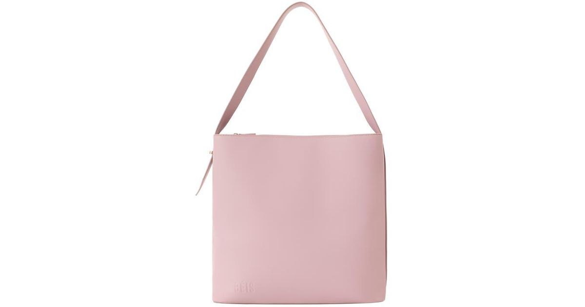 BEIS The Wicked Faux Leather Tote in Pink | Lyst