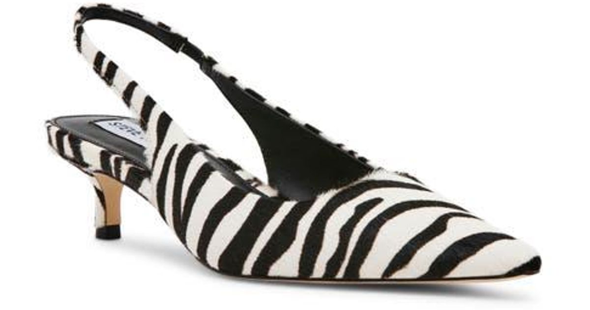 Steve Madden Kari Pointed Toe Kitten Heel Slingback Pump in White | Lyst