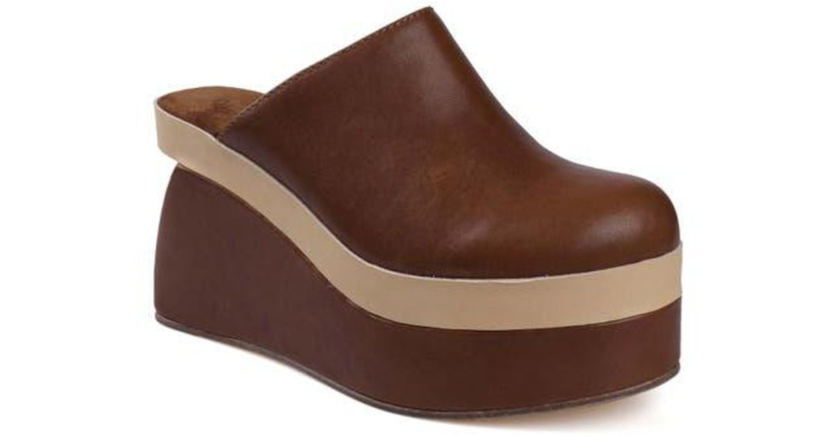 Artisan — Crafted by Zigi Solen Platform Wedge Clog in Brown | Lyst