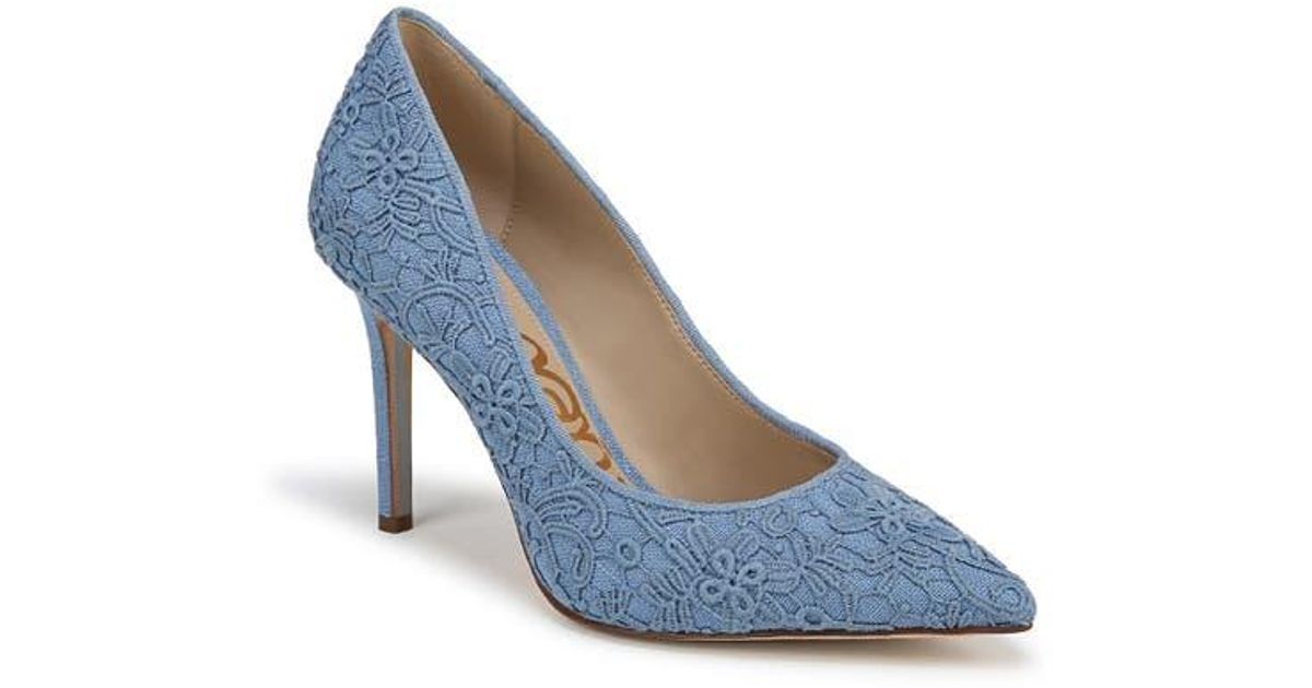 Sam Edelman Hazel Pointed Toe Pump in Blue | Lyst