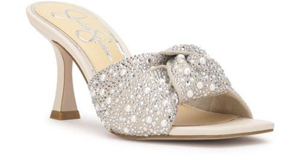 Jessica Simpson Evirra Slide Sandal in White | Lyst