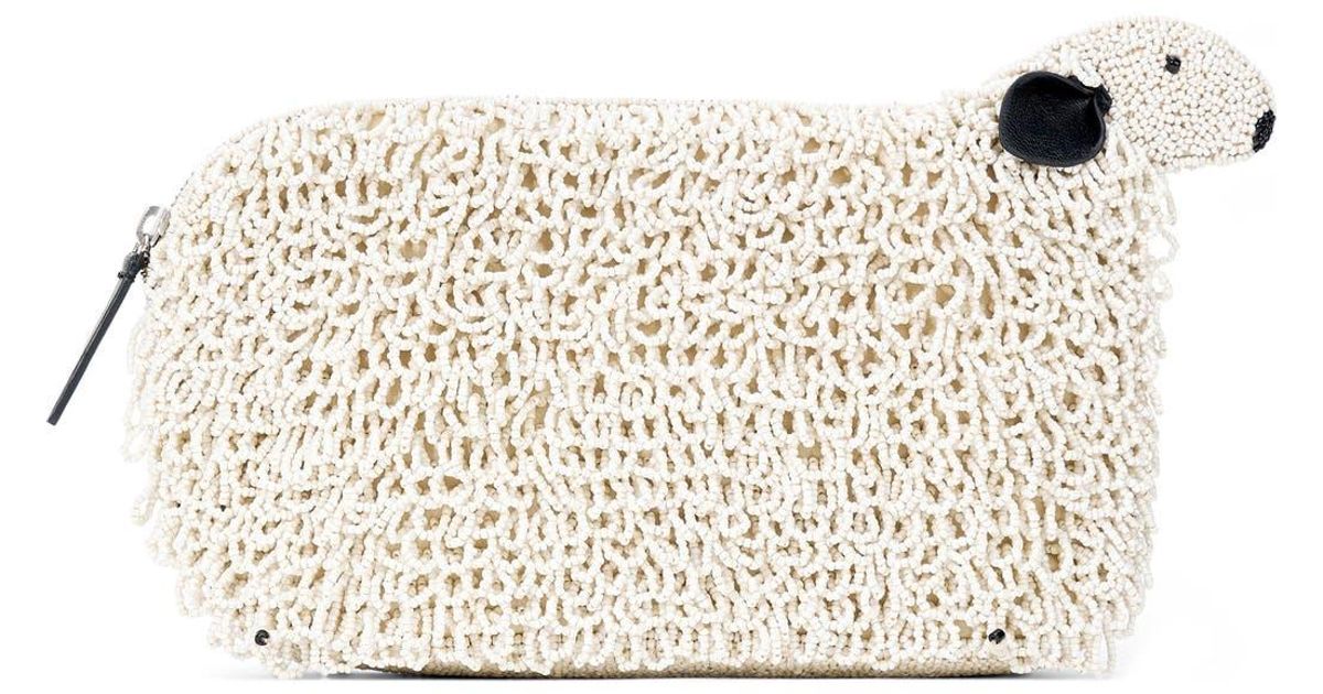 STAUD Dolly Beaded Clutch in Metallic | Lyst