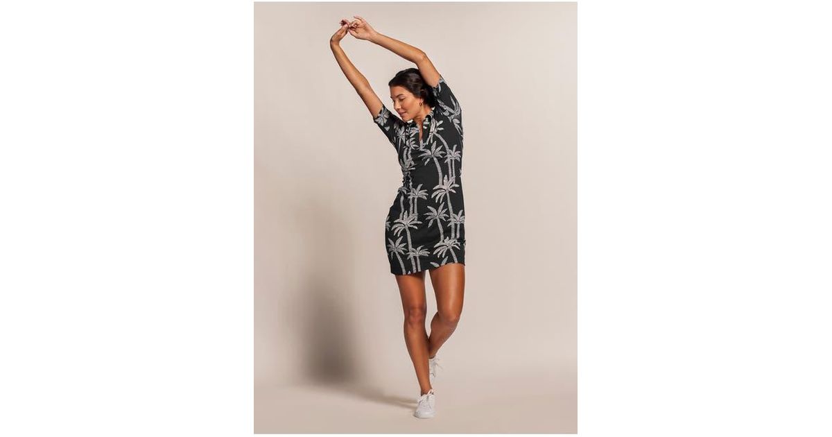 Tori Richard Palm Lined Phoenix Dress in Black | Lyst