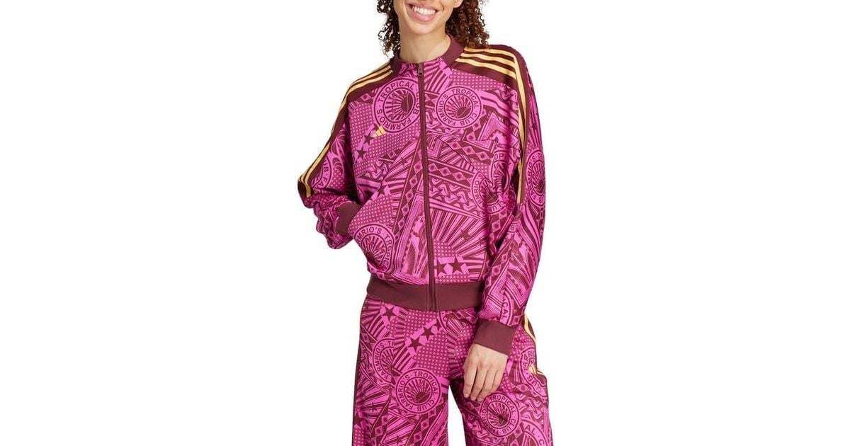 adidas X Farm Rio Oasis Night Track Jacket in Pink | Lyst