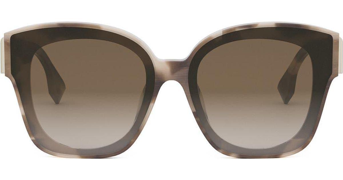 Fendi First 63Mm Square Sunglasses in Brown | Lyst