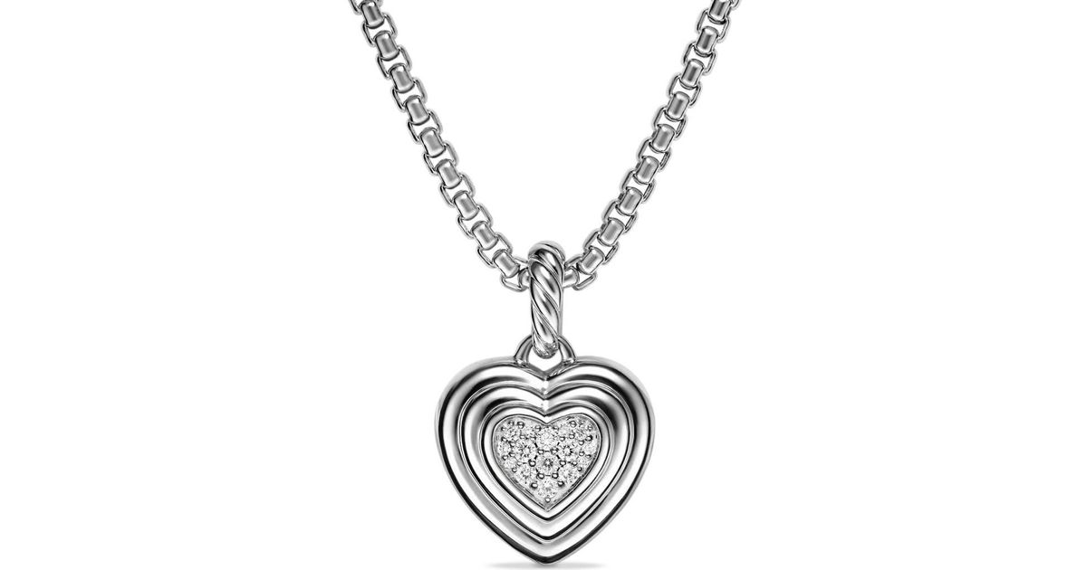 David Yurman Puffy Heart Amulet in Metallic | Lyst
