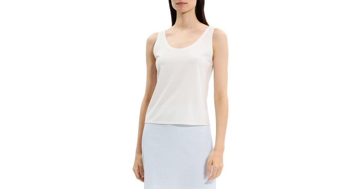 Theory Raw Trim Tank in White | Lyst