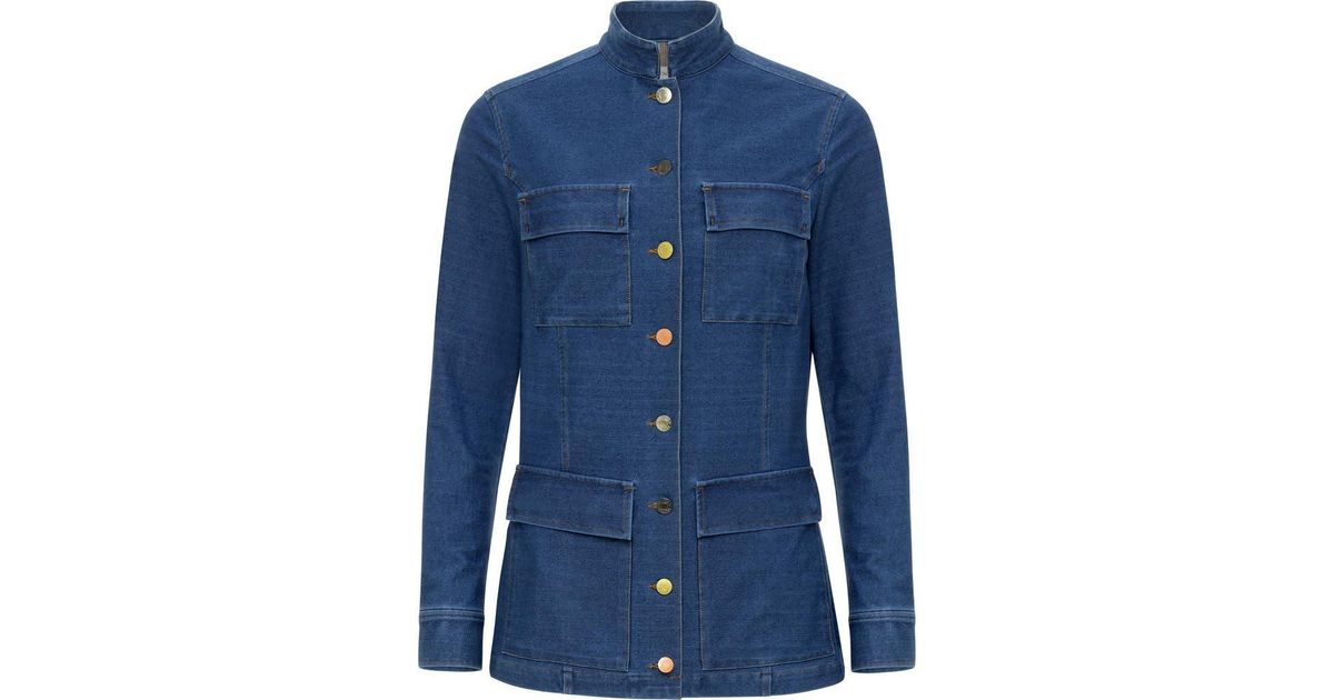 Anatomie Luvan Performance Denim Utility Jacket in Blue | Lyst