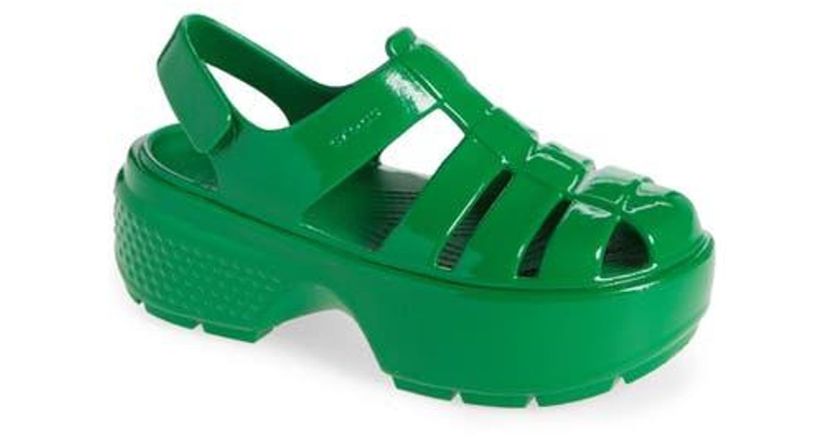 Crocs™ Stompy High Shine Water Resistant Platform Fisherman Sandal in ...