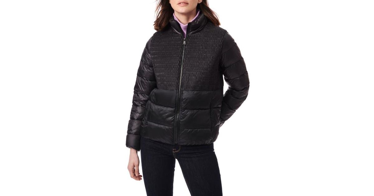 Bernardo Diamond Quilted Puffer Jacket in Black | Lyst