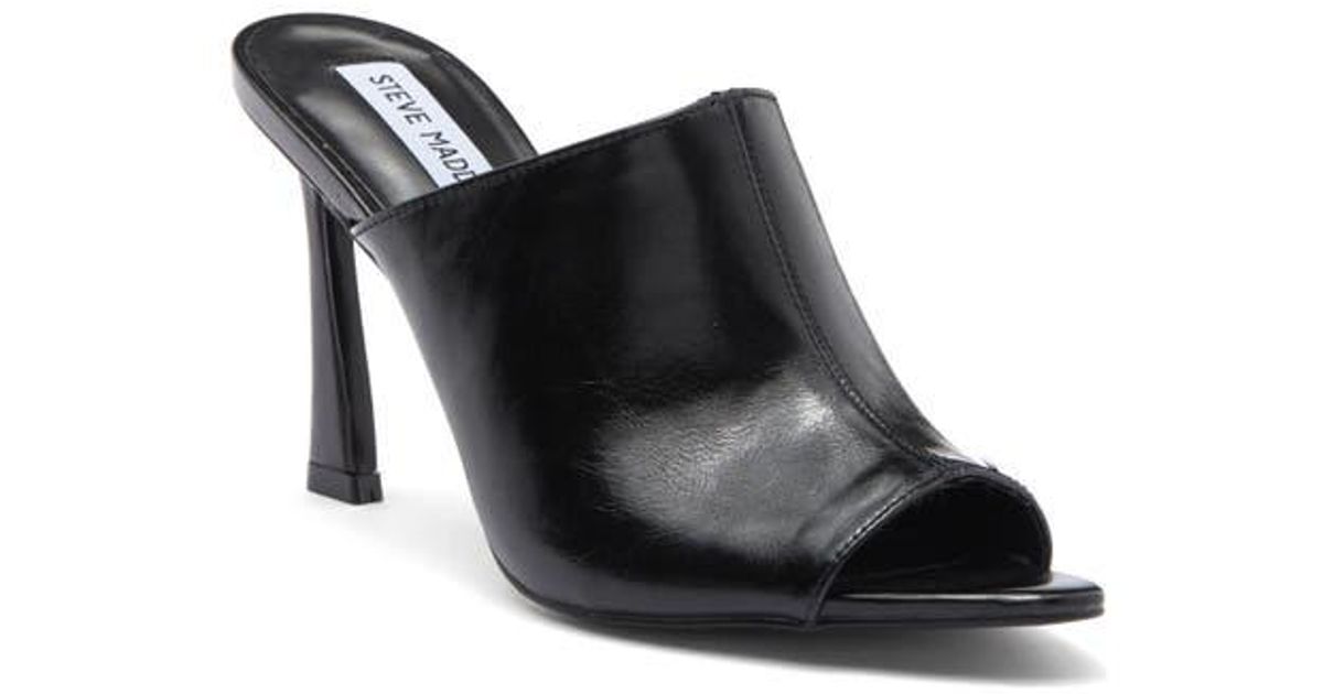 Steve Madden Dayla Peep Toe Mule in Black | Lyst