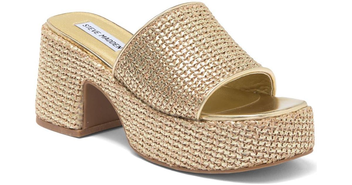 Steve Madden Reign Platform Mule in Natural | Lyst