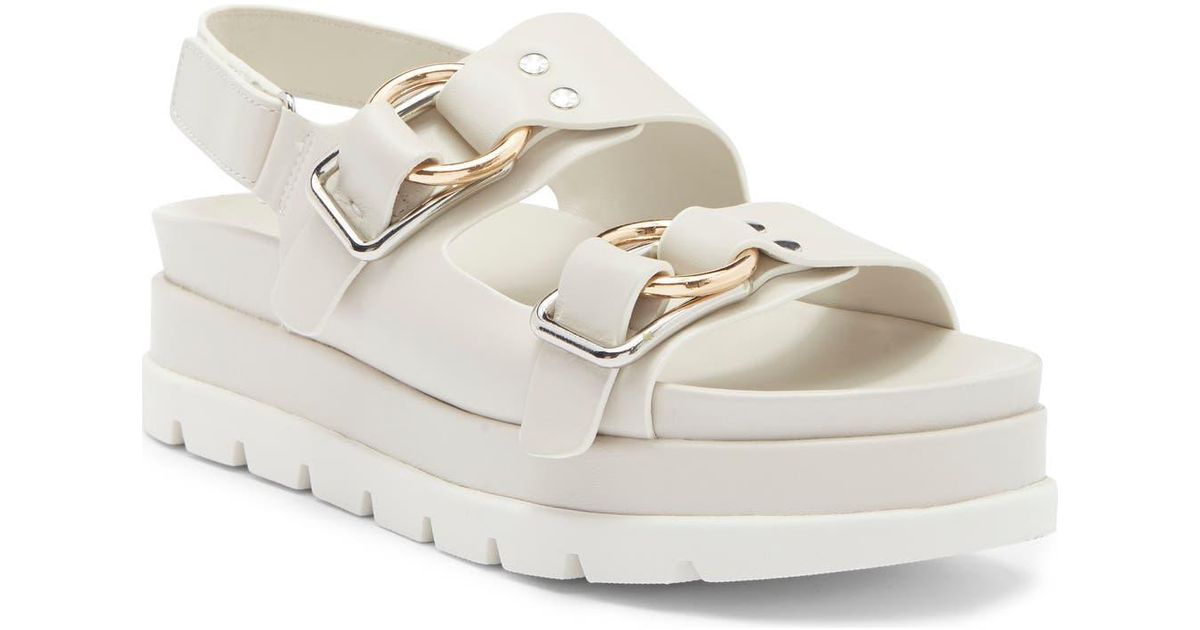 J/Slides Blast Platform Sandal in Metallic | Lyst