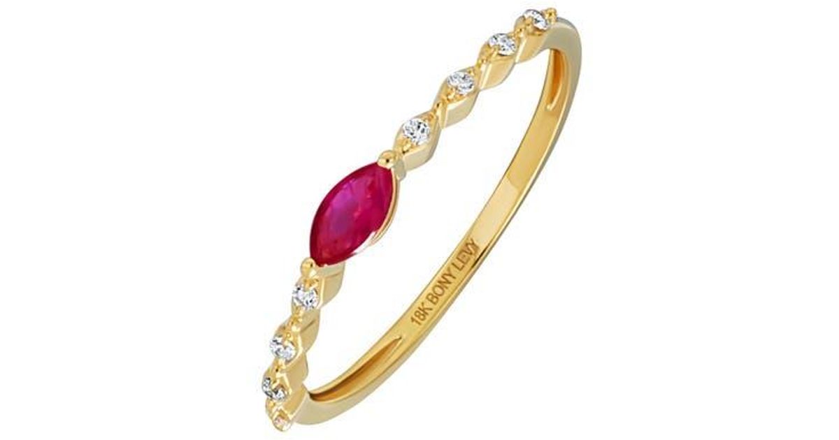 Bony Levy El Mar Ruby & Diamond Stackable Ring | Lyst