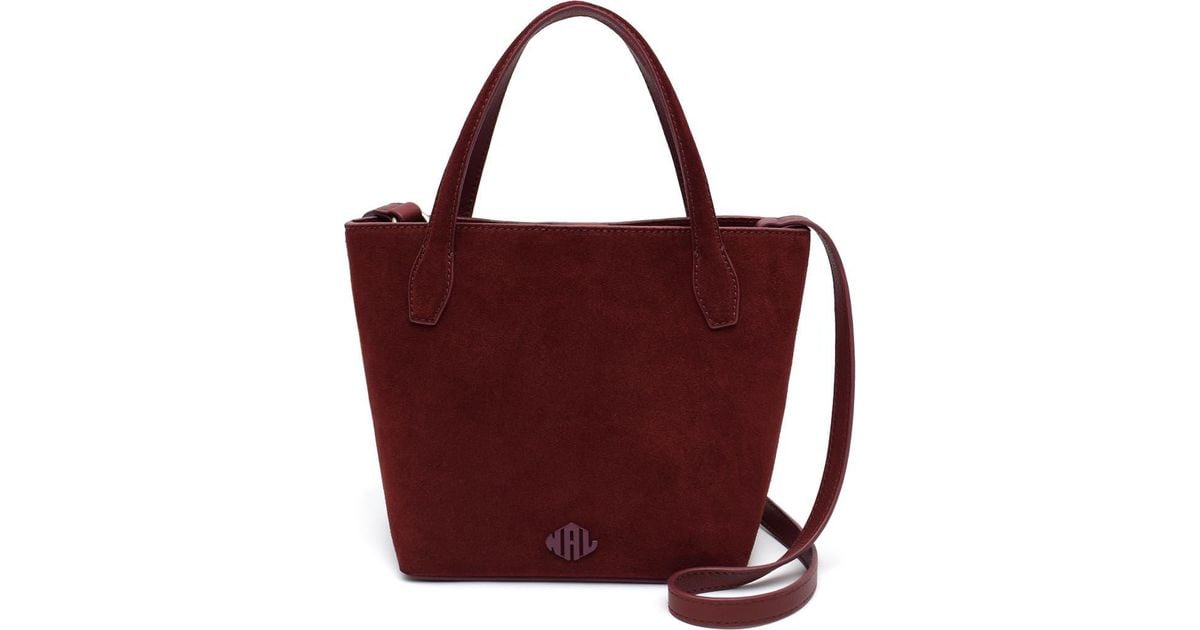 New Amsterdam Leatherworks Asher Suede Crossbody Tote Bag in Red | Lyst