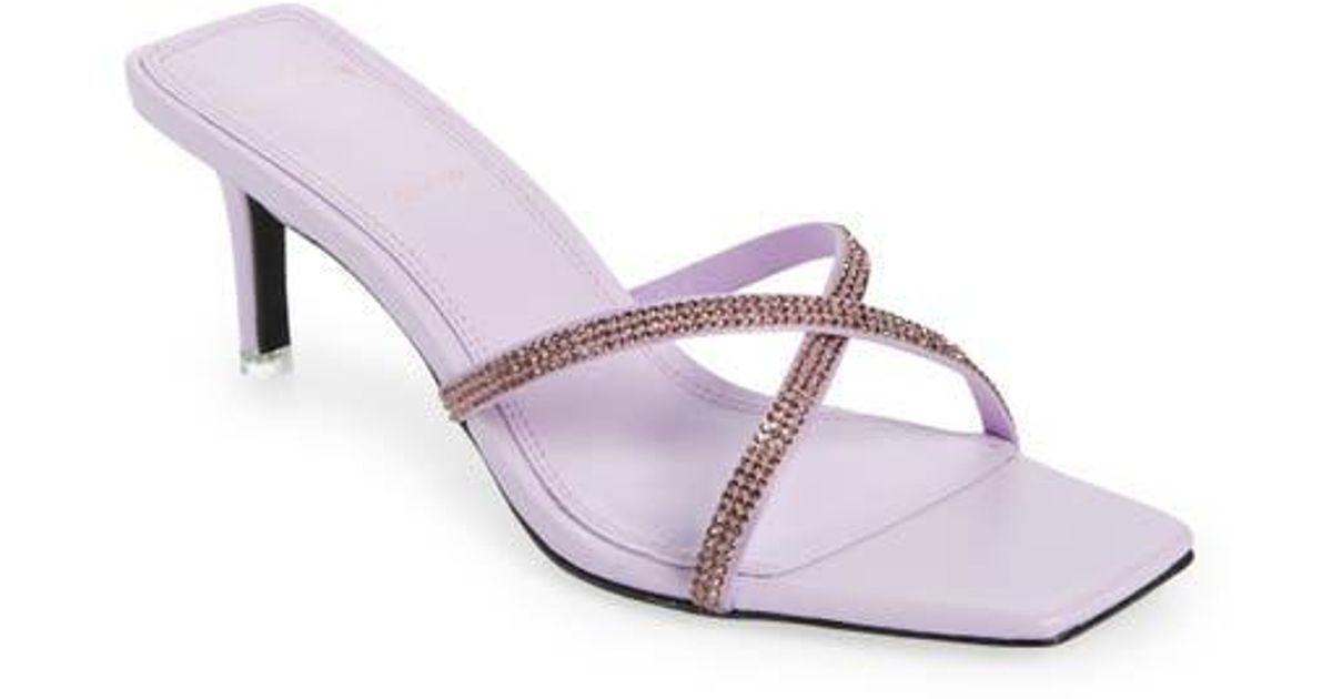 Black Suede Studio Suede Studio Ari Metallic Stiletto Slide Sandal | Lyst