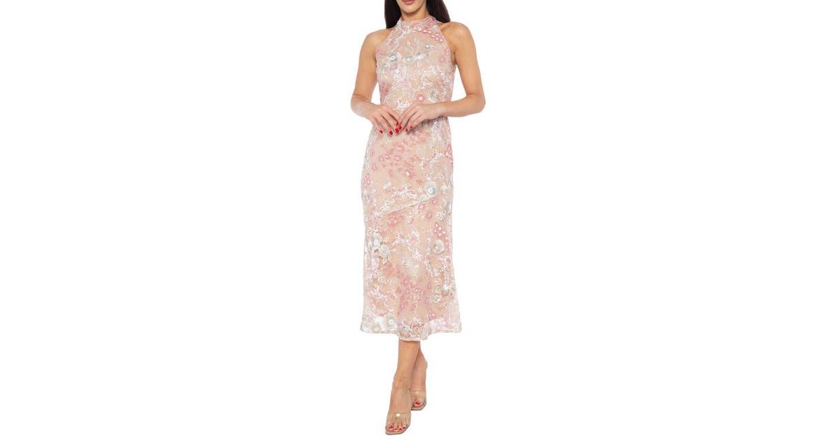 Marina Embellished Cocktail Halter Dress | Lyst
