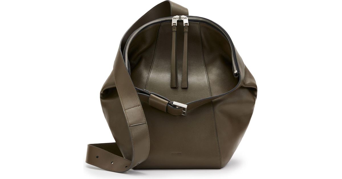 AllSaints Anouck Leather Sling Backpack in Green | Lyst