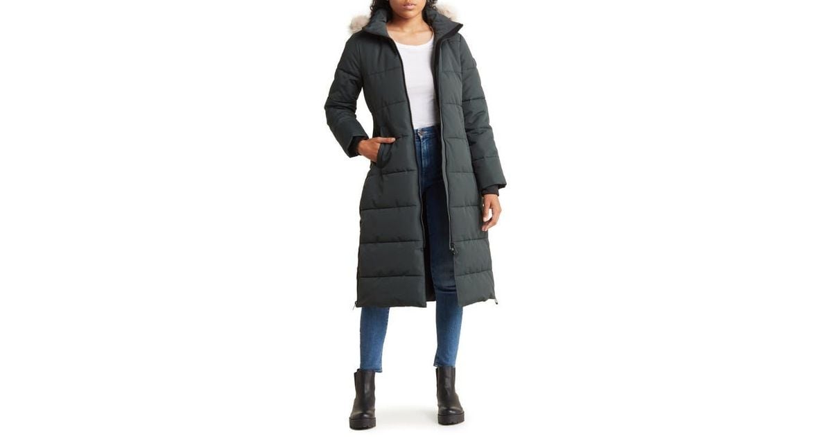 Noize Winter Long Parka With Faux Fur Trim in Black | Lyst