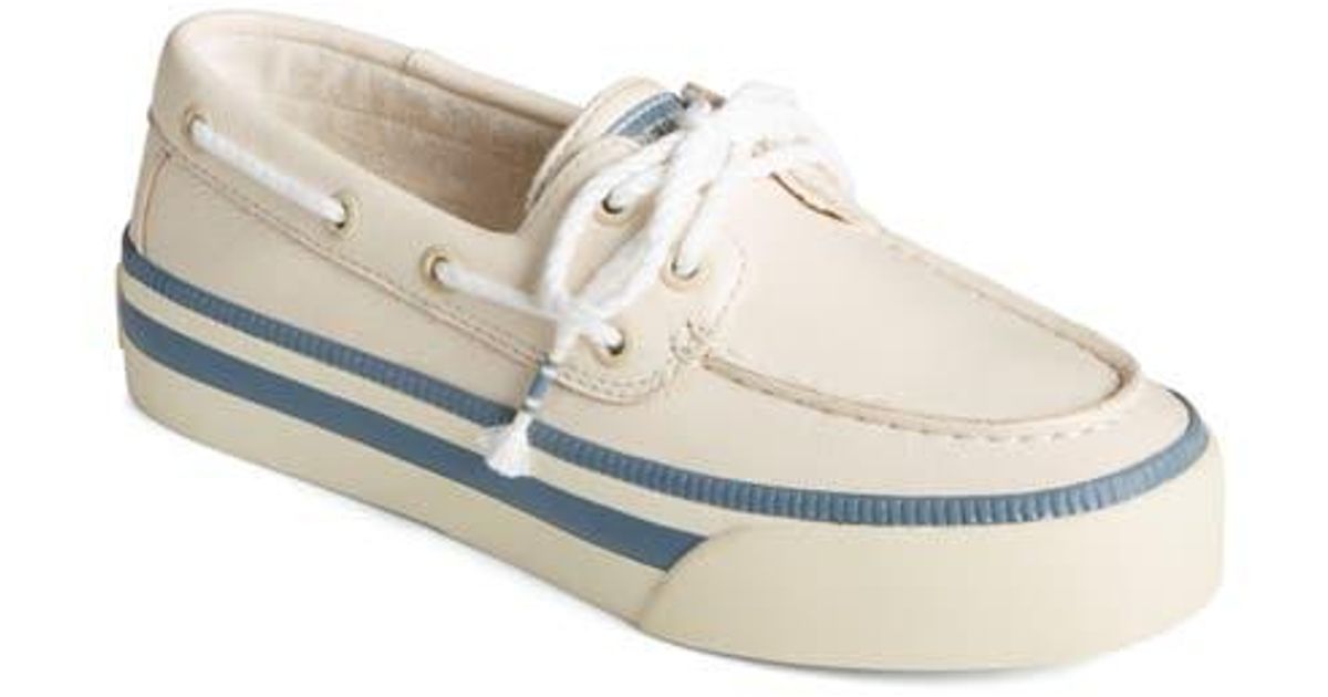 Sperry Top-Sider Bahama 3-Eyelet Leather Boat Sneaker in White | Lyst