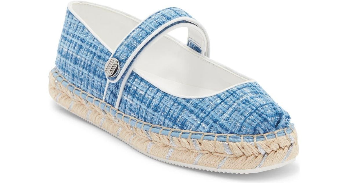 KARL LAGERFELD Mikai Mary Jane Espadrille Flat in Blue | Lyst