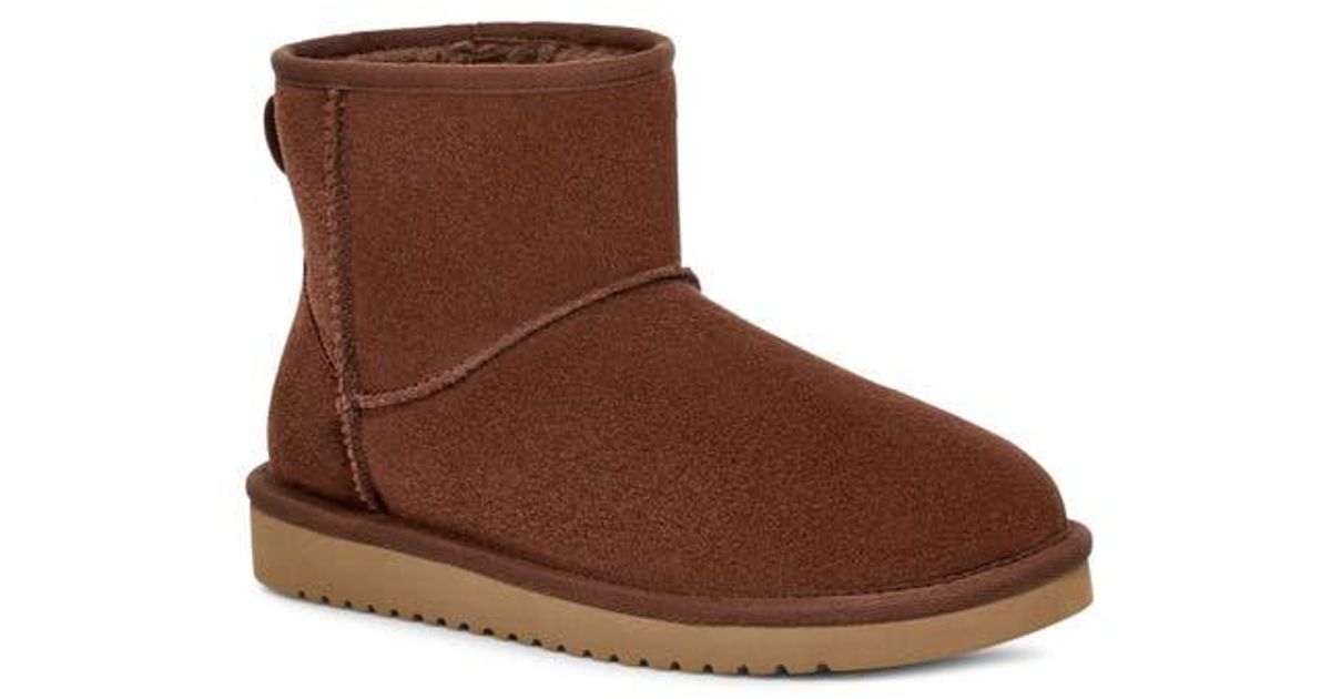 UGG Faux Fur-Lined Suede Boots in Brown | Lyst