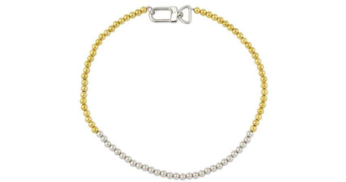 Rebel Gender Inclusive Two-Tone Beaded Necklace in White | Lyst
