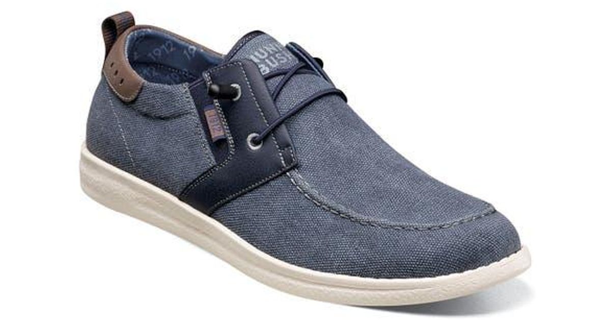 Nunn Bush Brewski Moc Toe Canvas Shoe in Blue for Men | Lyst
