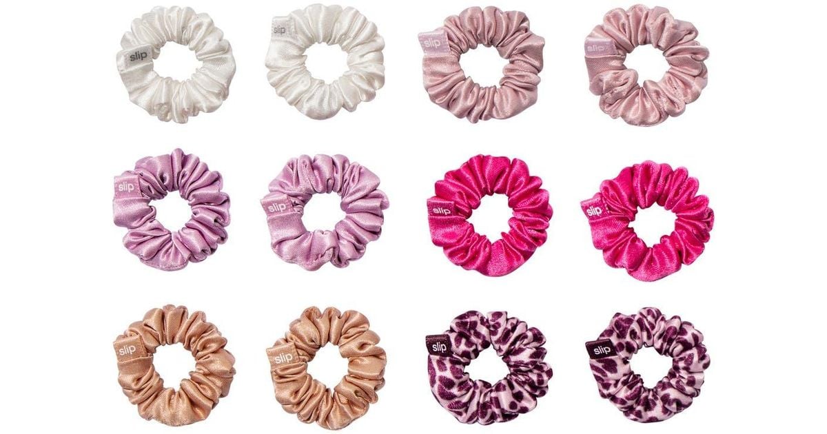 Slip Pure Silk Assorted 12-Pack Mini Scrunchies in Pink | Lyst