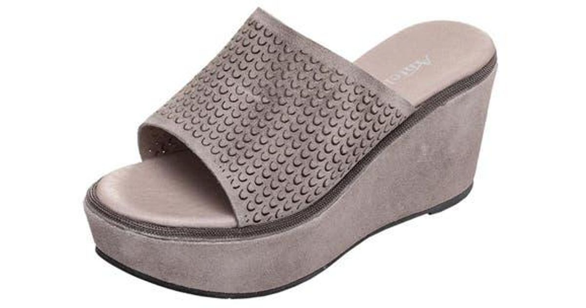 Antelope Kinsley Platform Slide Sandal in Gray | Lyst
