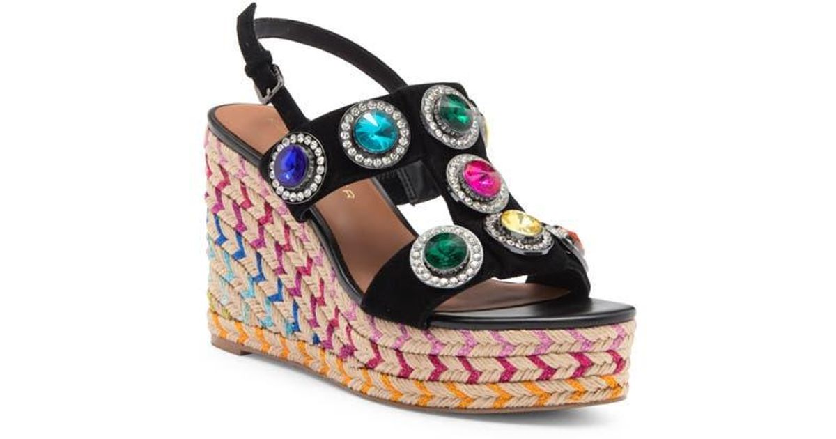 Kurt Geiger Octavia Espadrille Platform Wedge Sandal in Pink | Lyst