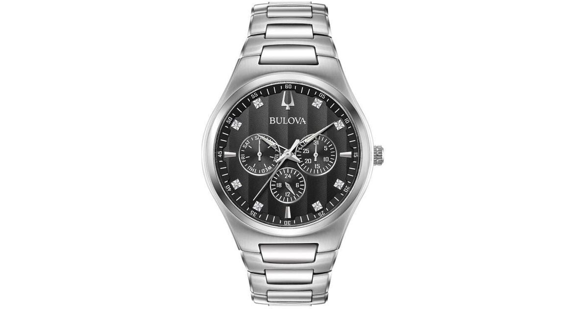 Bulova Stainless Steel Bracelet Watch, 40Mm in Gray for Men | Lyst