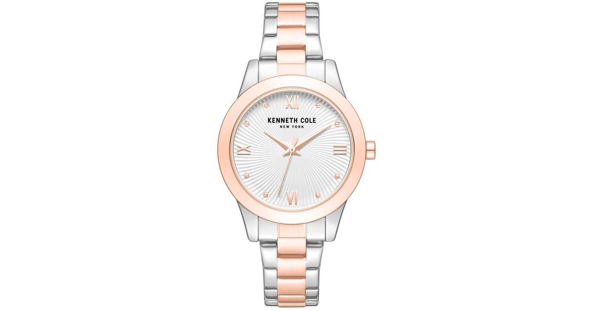 Kenneth Cole Classic Two-Tone Bracelet Watch, 36Mm in Gray | Lyst