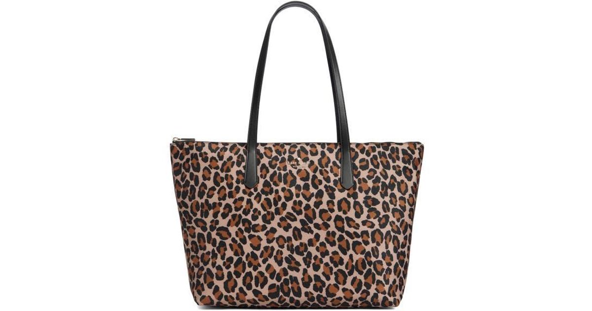 Kate Spade Kitt Recycled Nylon Leopard Extra Large Tote | Lyst