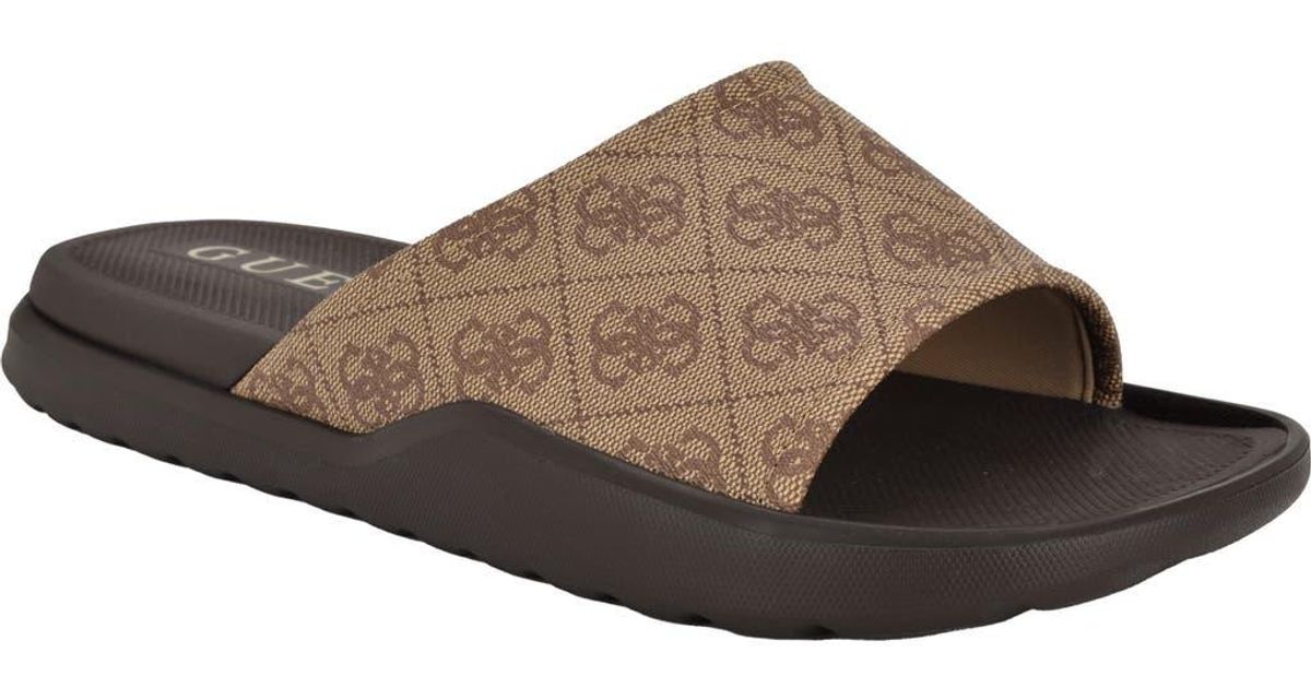 Guess Margaria Slide Sandal in Brown for Men | Lyst