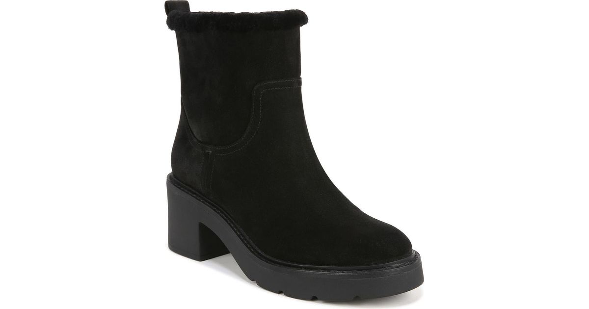 Vince Redding Genuine Shearling Bootie in Black | Lyst