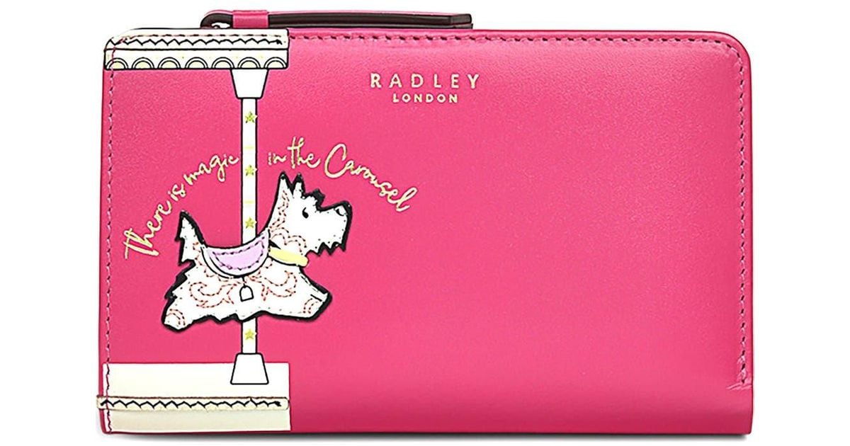 Radley Magic Carousel Medium Leather Bifold Wallet in Pink | Lyst