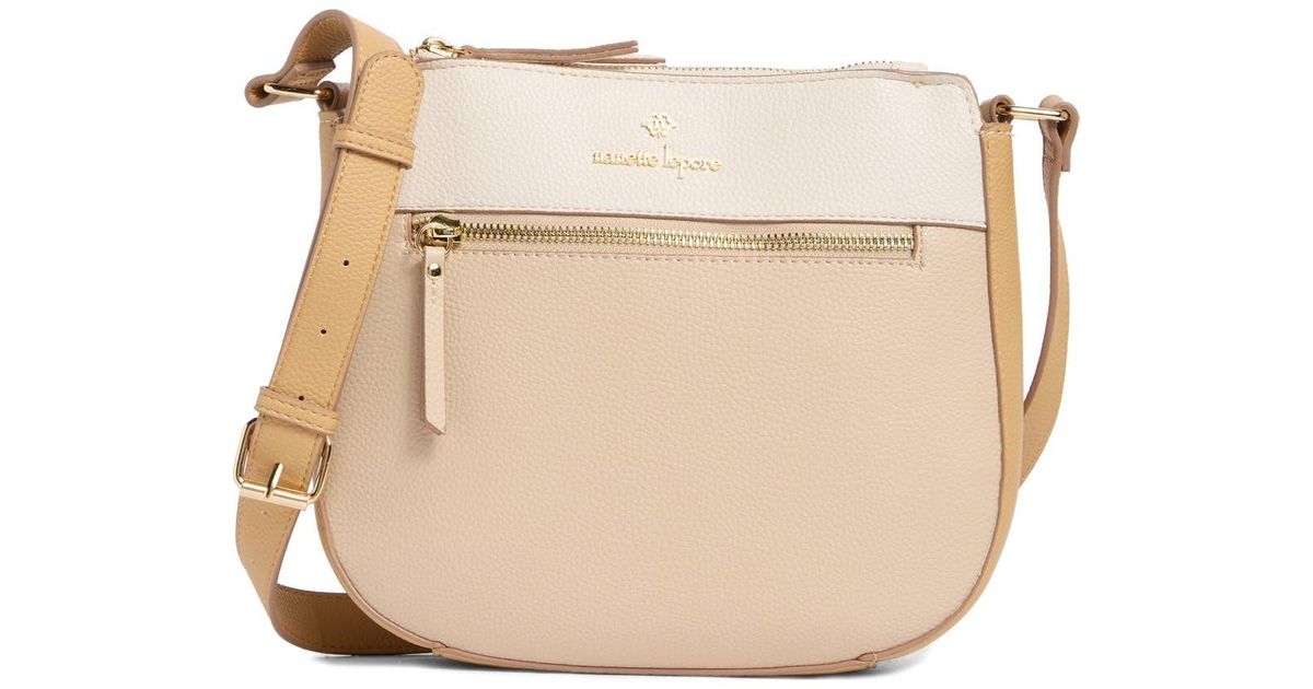 Nanette Lepore Fitch Triple Compartment Crossbody Bag in Natural | Lyst