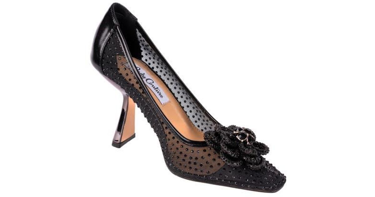 Lady Couture Rhinestone Mesh Pump in White | Lyst