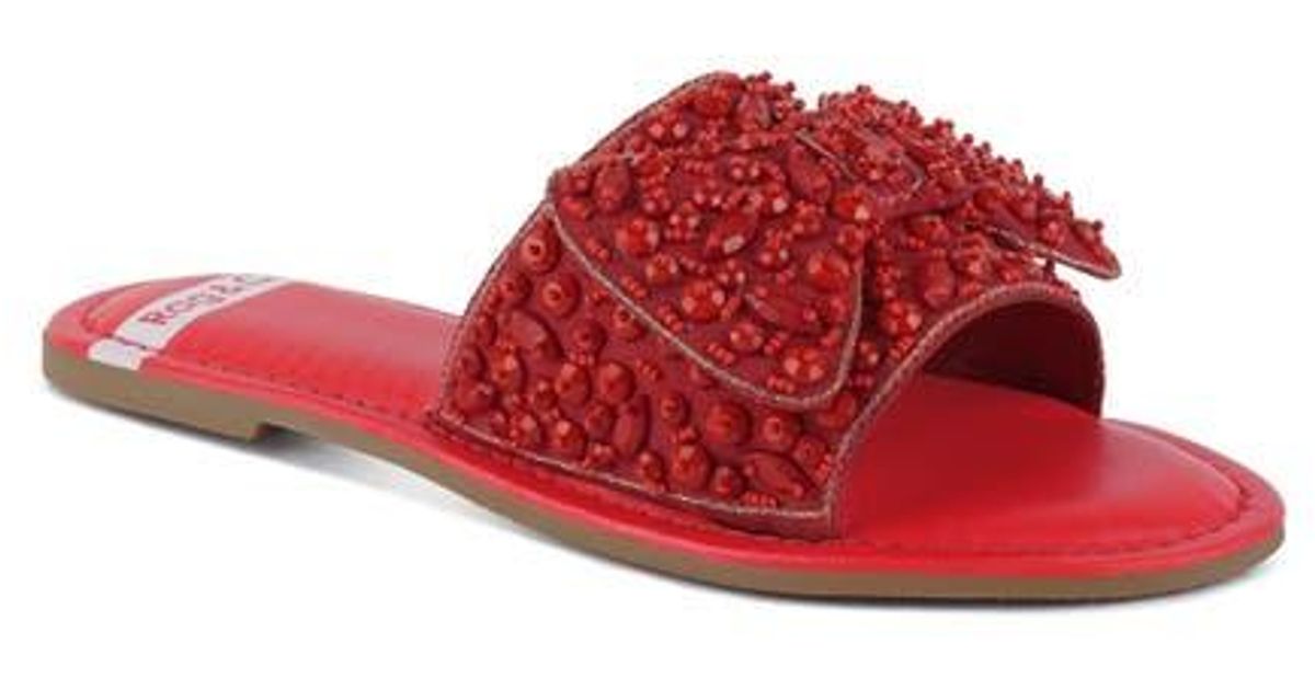 Rag & Co Pipa Slide Sandal in Red | Lyst