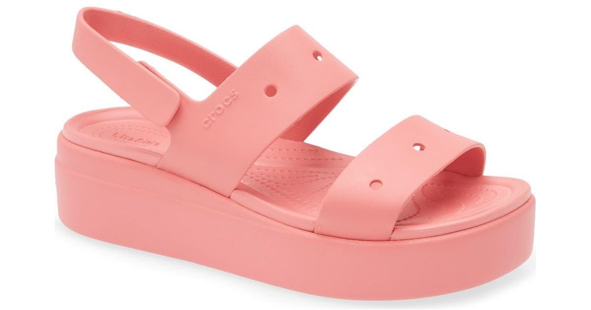 Crocs™ Brooklyn Slingback Platform Wedge Sandal in Pink | Lyst