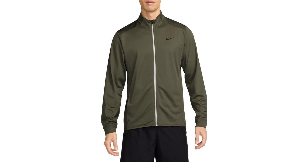 Nike Mock Neck Dri-Fit Totality Knit Jacket in Green for Men | Lyst
